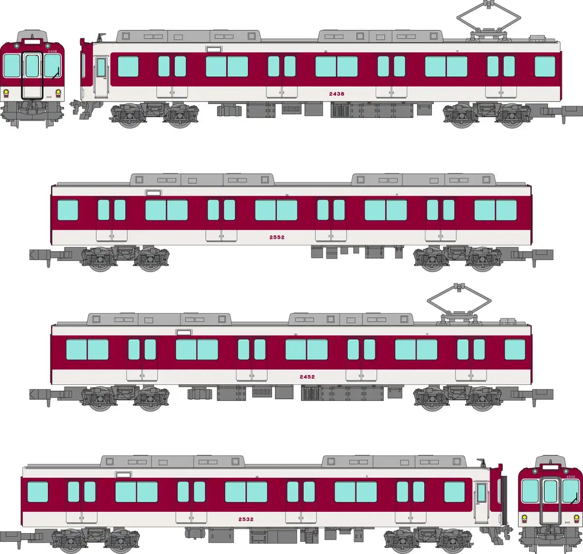 Tomytec Tetsudou Kinki Japan Railway 2430 Series 4 Car Set Model Colle