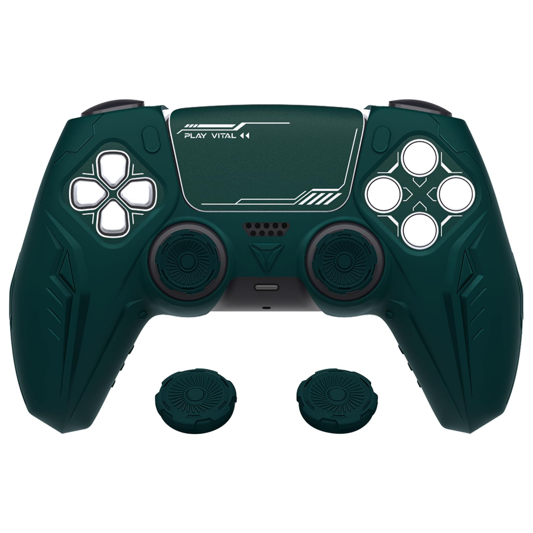 Playvital PS5 Controller Grip Cover Dark Green Premium Silicone
