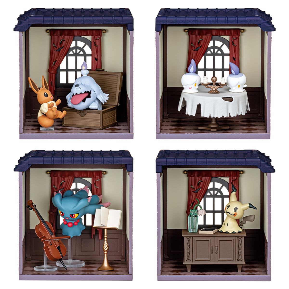 Re-Ment Pokemon Midnight Mansion 2 Complete Set 4 Figures Japan Offici