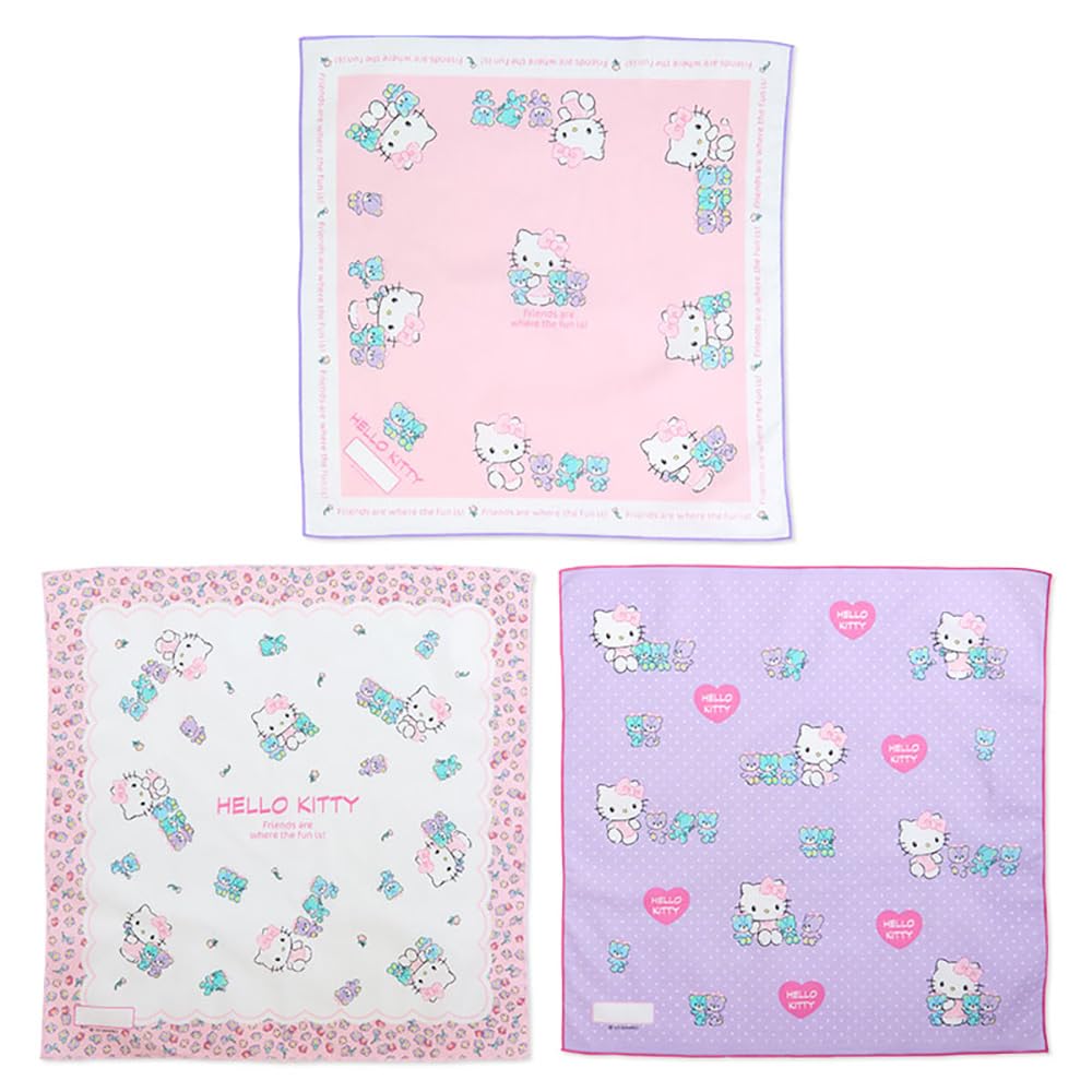 Sanrio Hello Kitty Lunch Cloth Set of 3 - Durable and Cute Table Linen