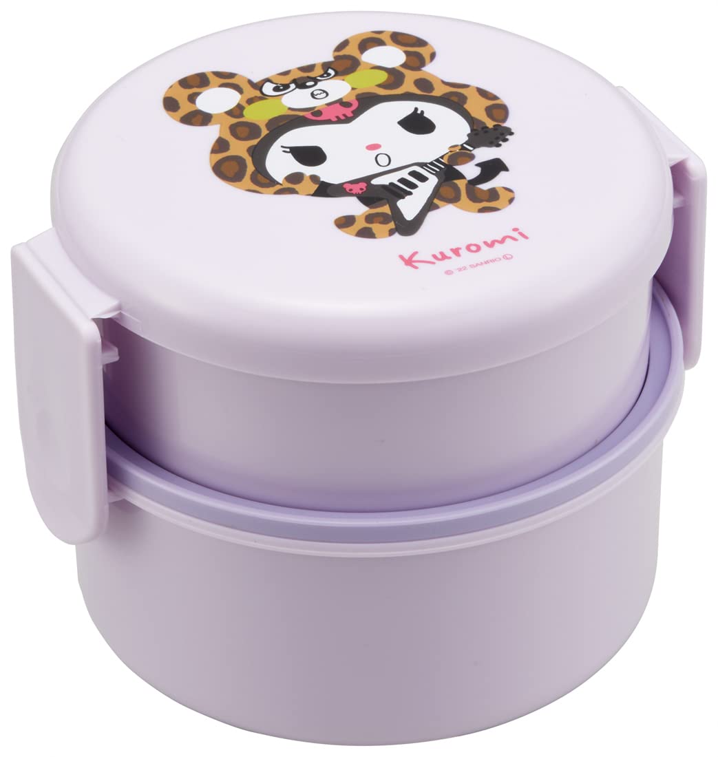 Skater Kuromi 2-Tier Round Lunch Box 500ml Antibacterial Made in Japan