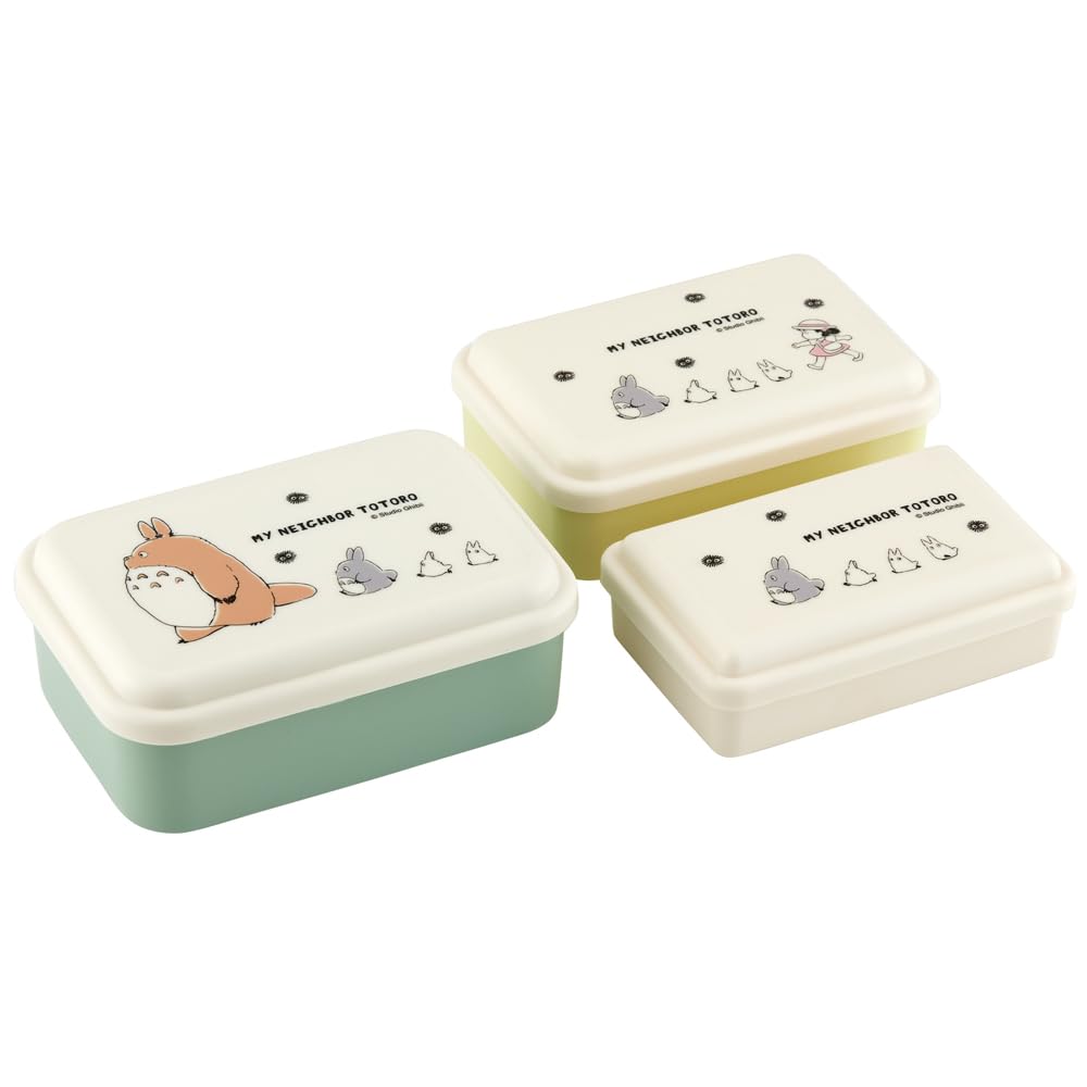 Skater Totoro Storage Containers Set of 3 Antibacterial Sealable