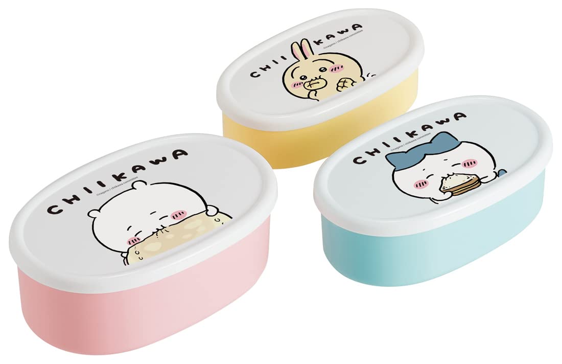 Skater Chiikawa Bento Box Set 860ml 3 Sealed Storage Containers Made i
