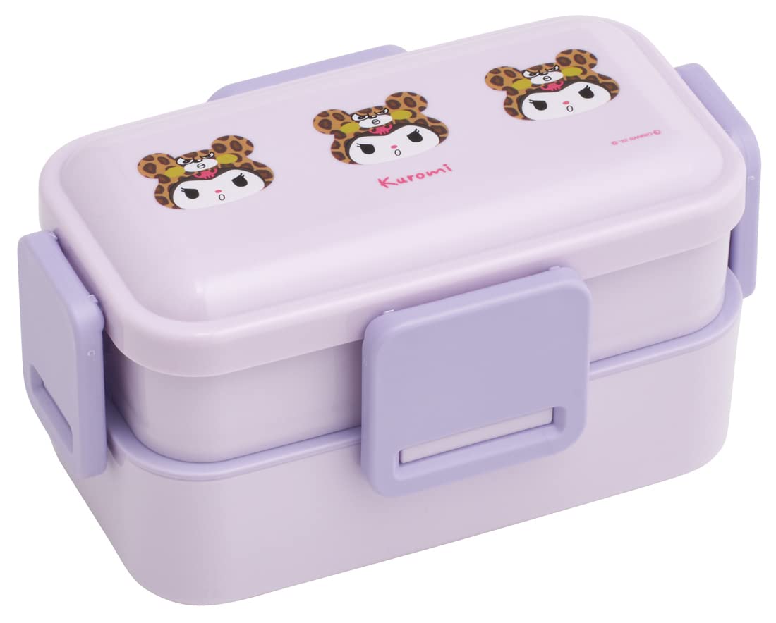 Skater Kuromi Headgear Sanrio Bento Box 600ml Antibacterial 2-Tier Dom