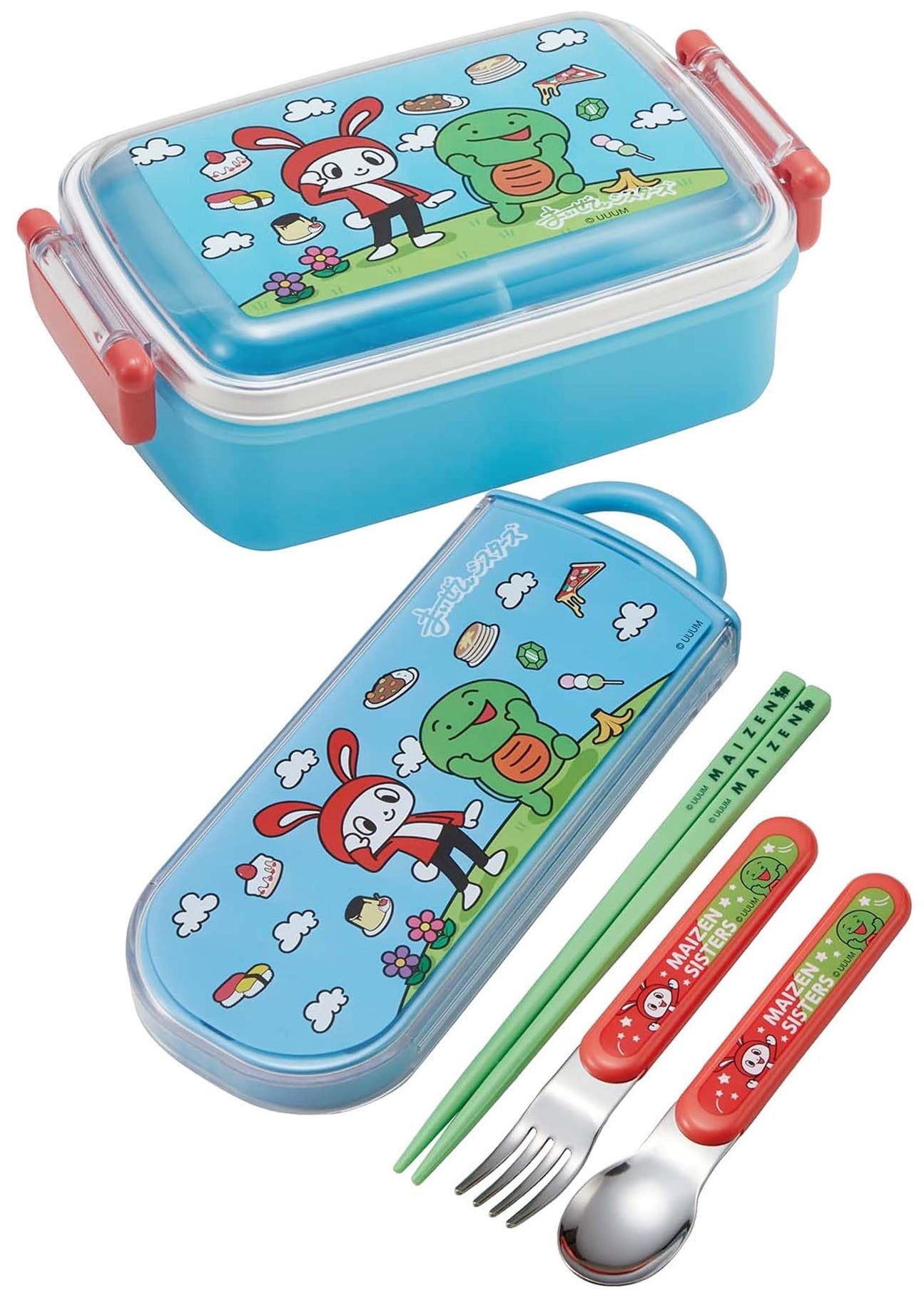 Skater Maizen Sisters Kids 1-Tier 450ml Antibacterial Dome Lunch Box M