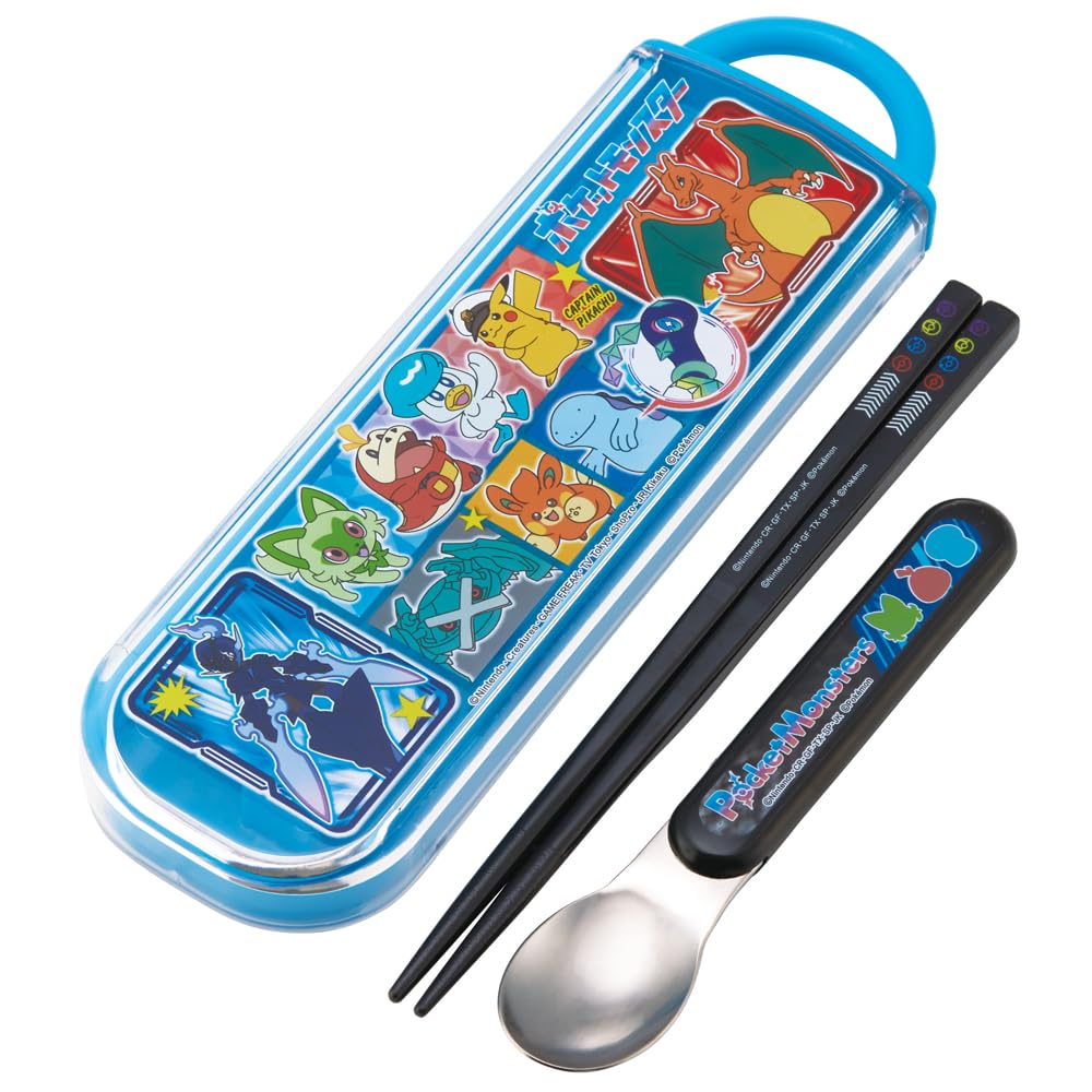 Skater Antibacterial Chopsticks and Spoon Set Pokemon 24