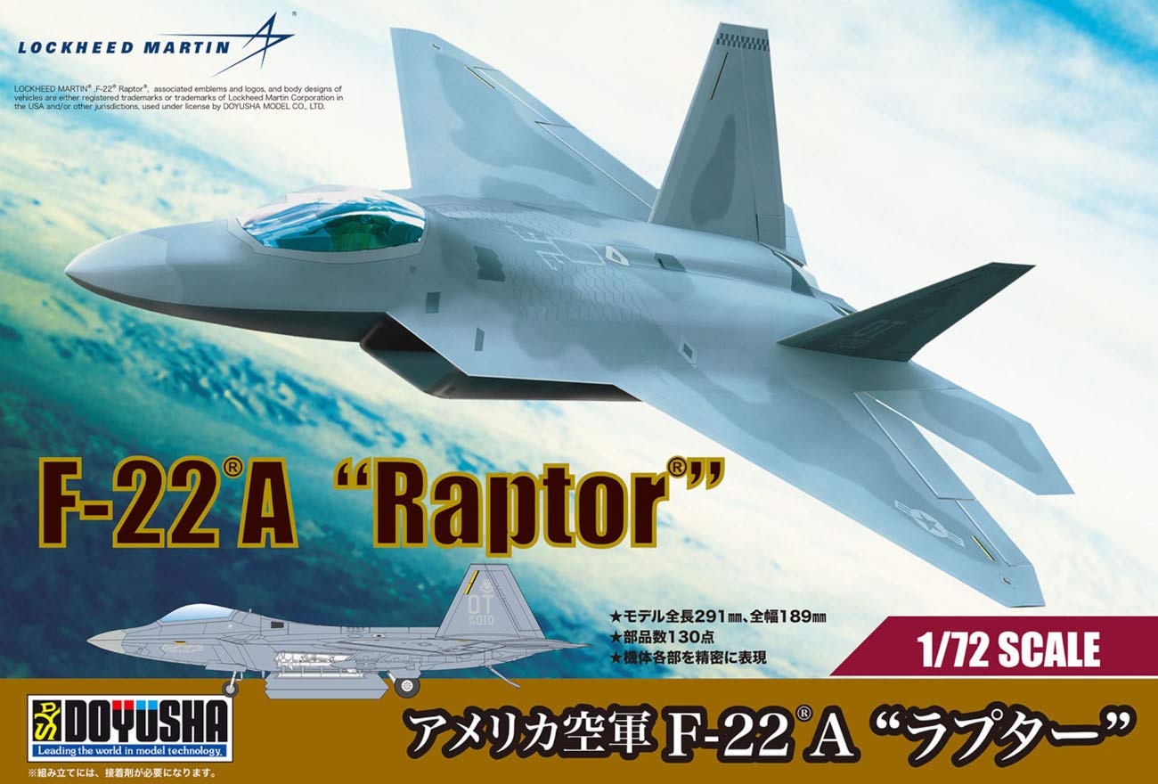 DOYUSHA 1/72 Us Air Force F-22A Raptor Modelo de plástico