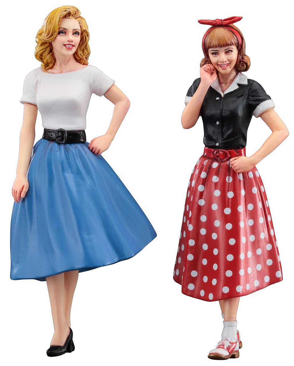 Hasegawa 50s American Girls Figure Set 2 Plastic Model 124 Scale