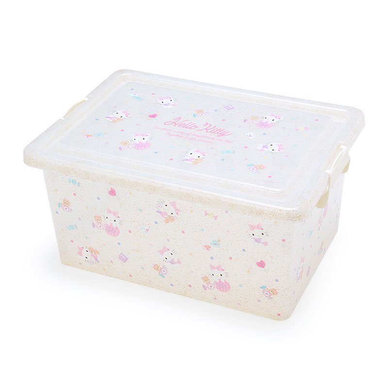Sanrio Hello Kitty Storage Case Large with Lid Durable Plastic